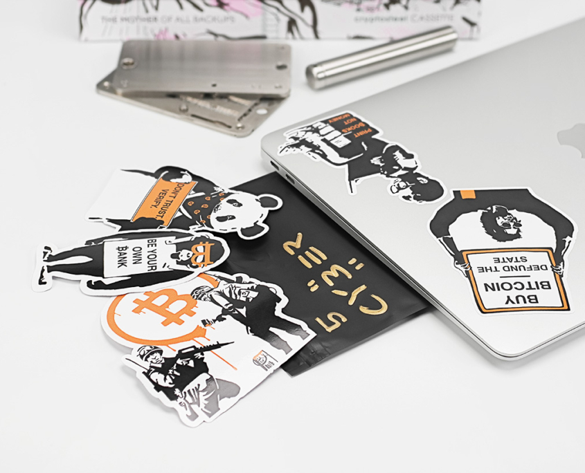 5 Cyber Stickers Pack • Cryptosteel.com
