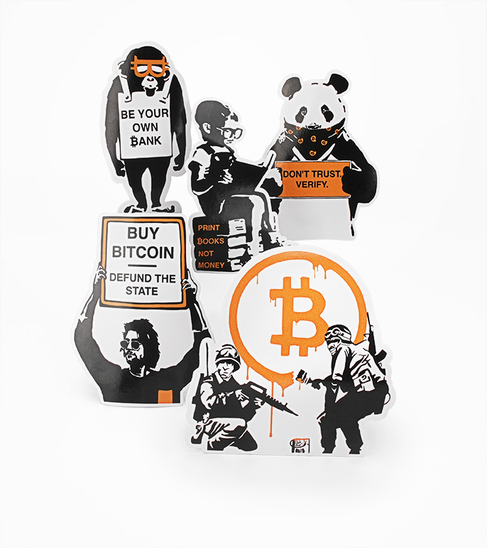 5 Cyber Stickers Pack • Cryptosteel.com