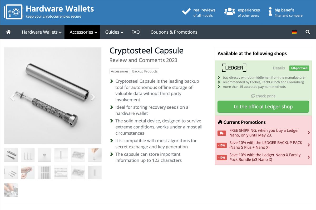 Cryptosteel Reviews • Mother of All Backups